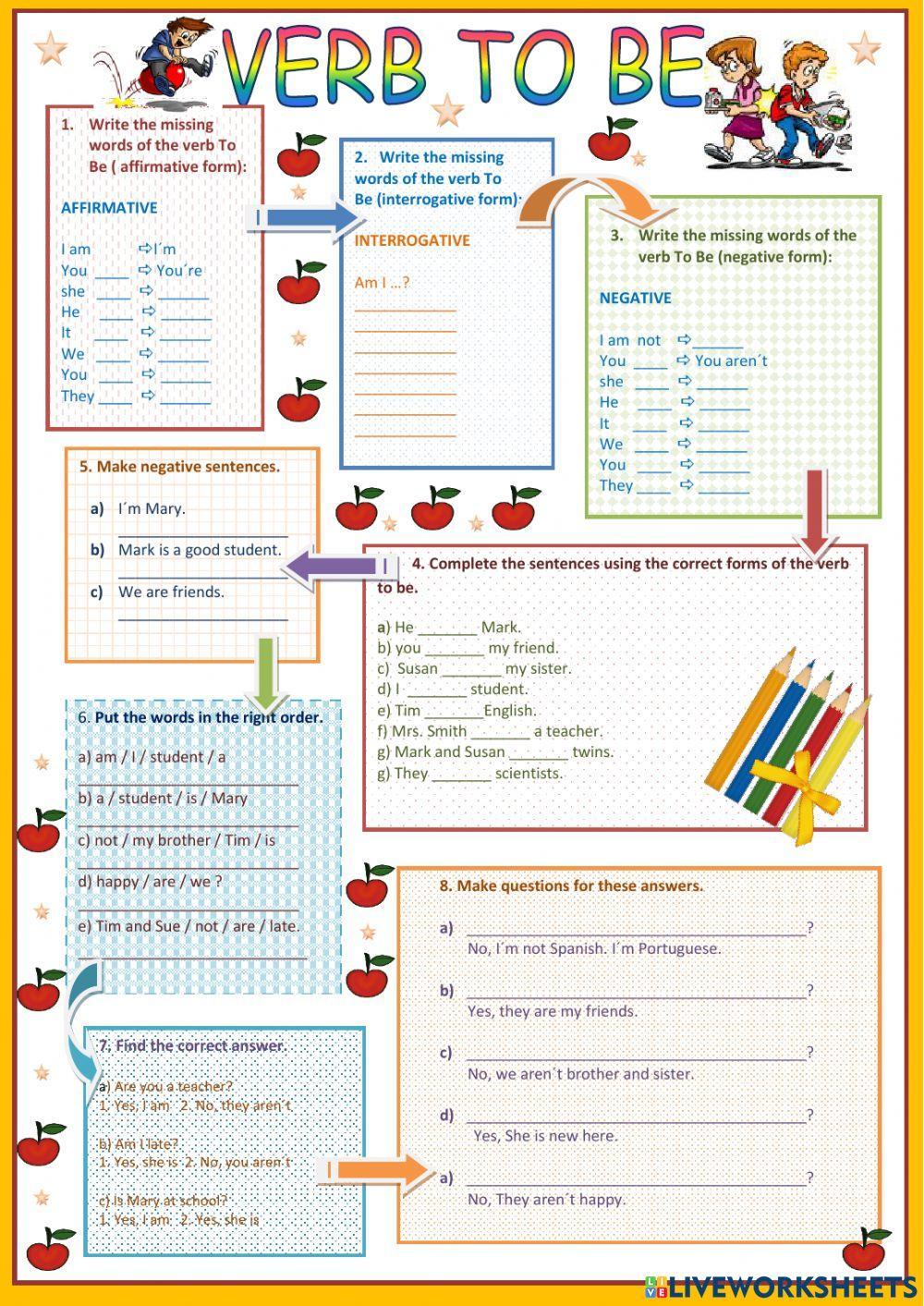 Verb tobe | Free Interactive Worksheets | 856630