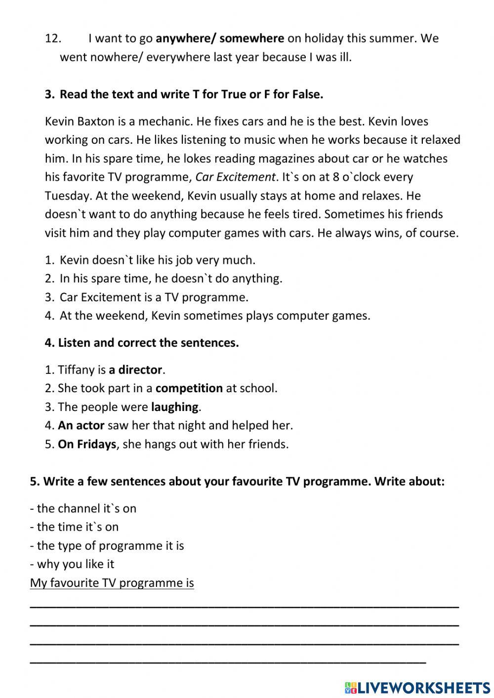 Test 6 online exercise for | Live Worksheets