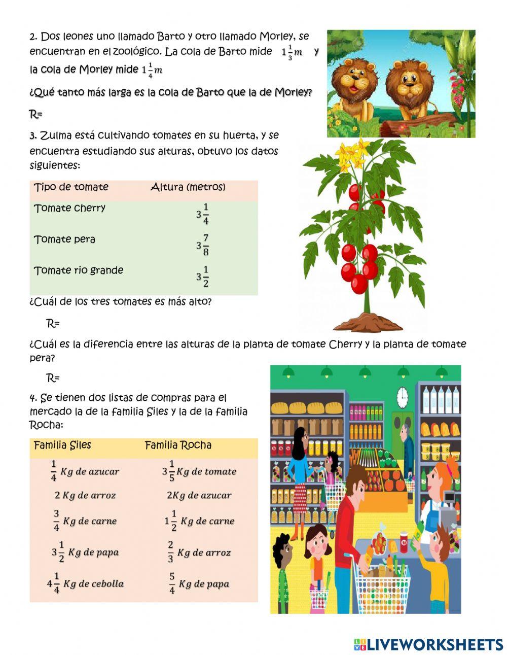 Suma y resta con racionales worksheet | Live Worksheets