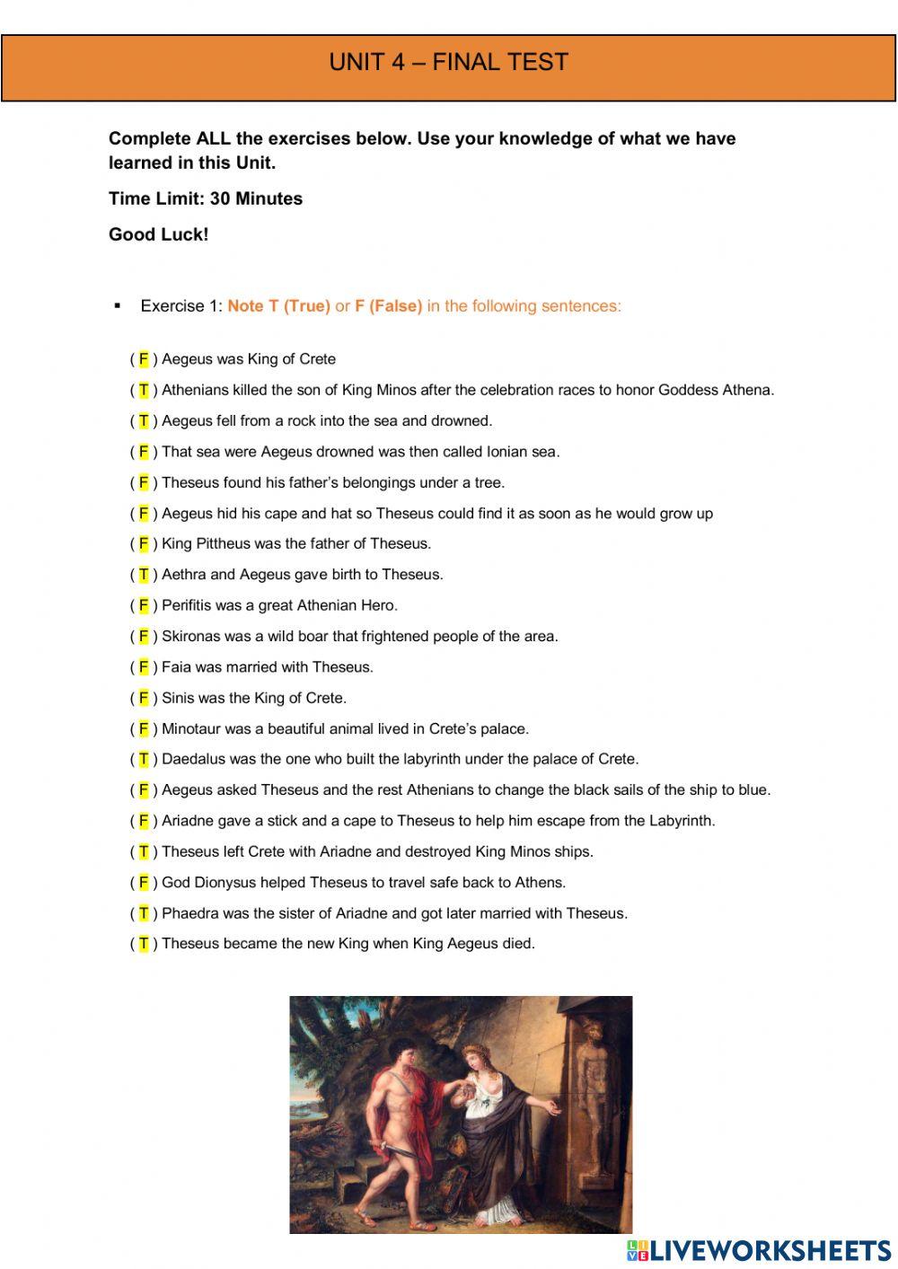 SolutionsFinalTest4 worksheet | Live Worksheets