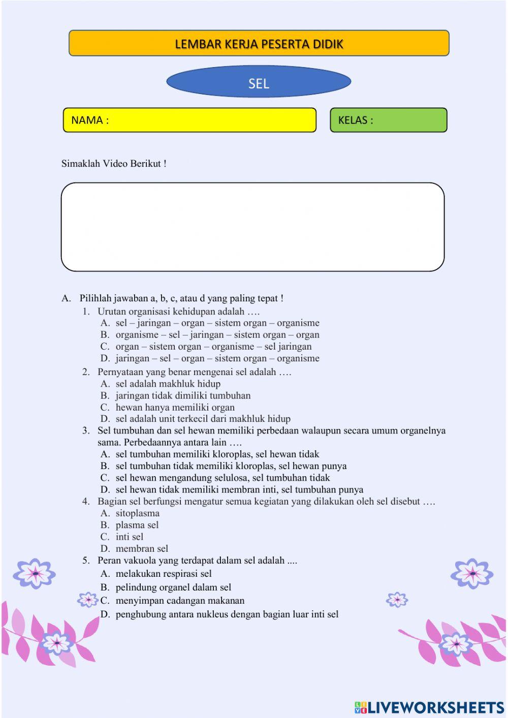 SEL 859077 | Fitri3482 | LiveWorksheets