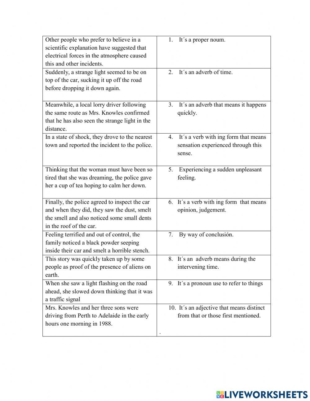 Strengthening reading skills interactive worksheet | Live Worksheets