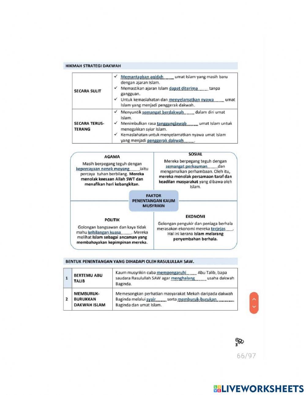 Terbit fajar dakwah worksheet | Live Worksheets