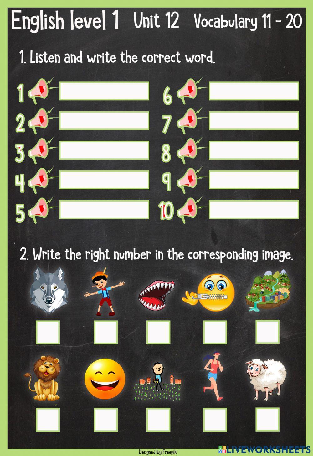 Unit 12 Vocabul… | Free Interactive Worksheets | 858659