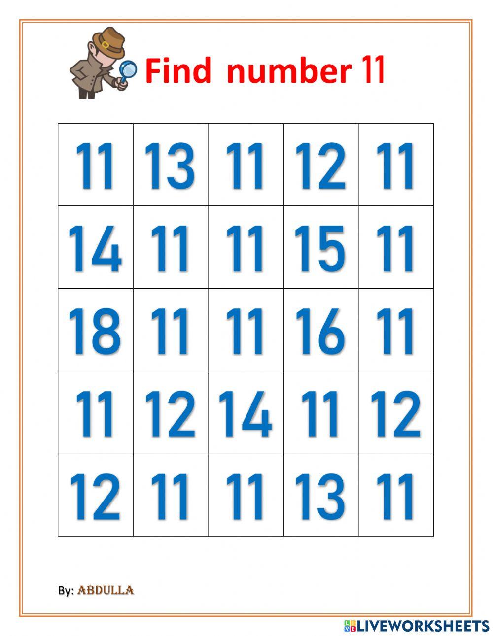 Find number 11 859139 | Karimulla | Live Worksheets
