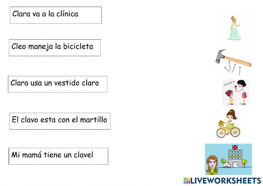 Fonema cl worksheet | Live Worksheets