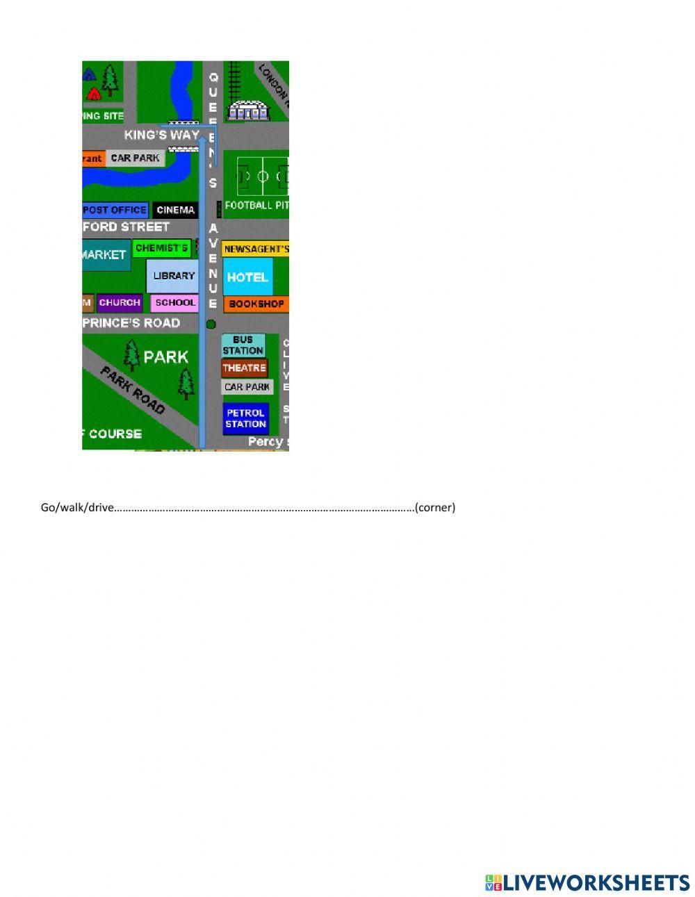 Giving directions- expressions worksheet | Live Worksheets