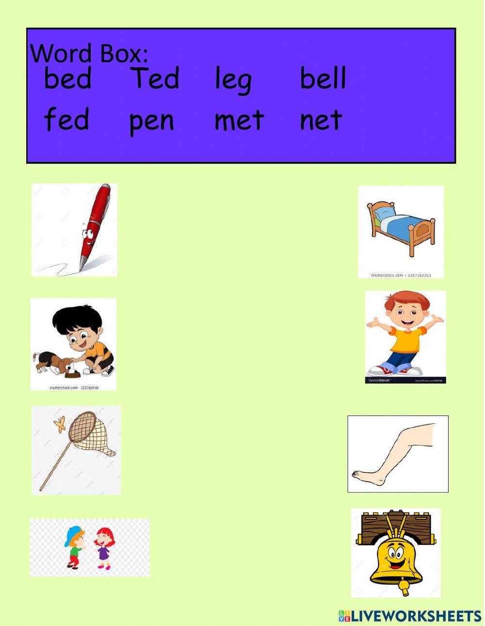 Matching Short E Words Worksheet Live Worksheets matching-short-e-words-worksheet-live-worksheets