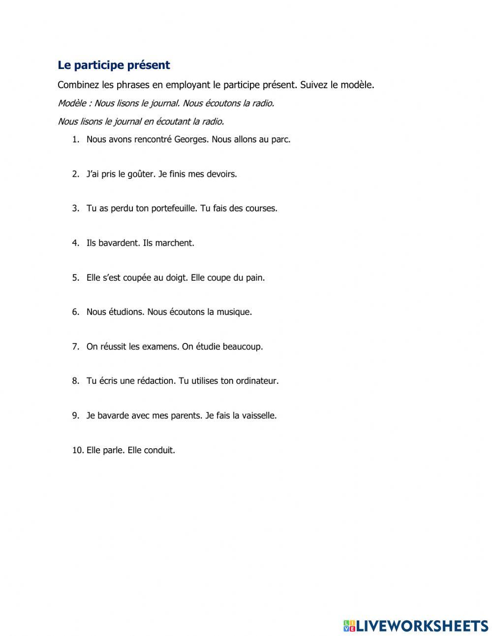 what is participe present