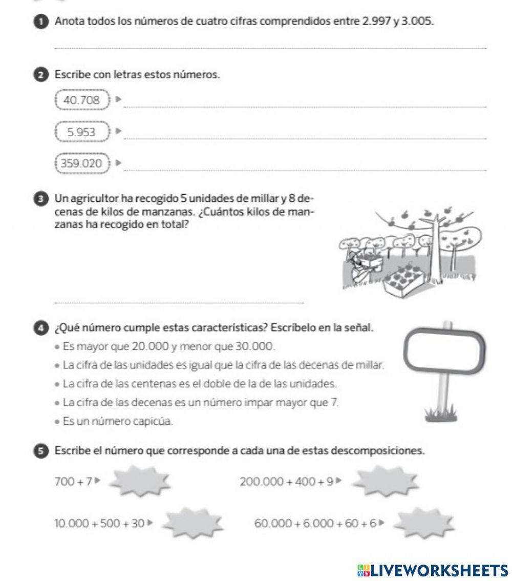 Repaso Unidad 1 para 3EP worksheet | Live Worksheets