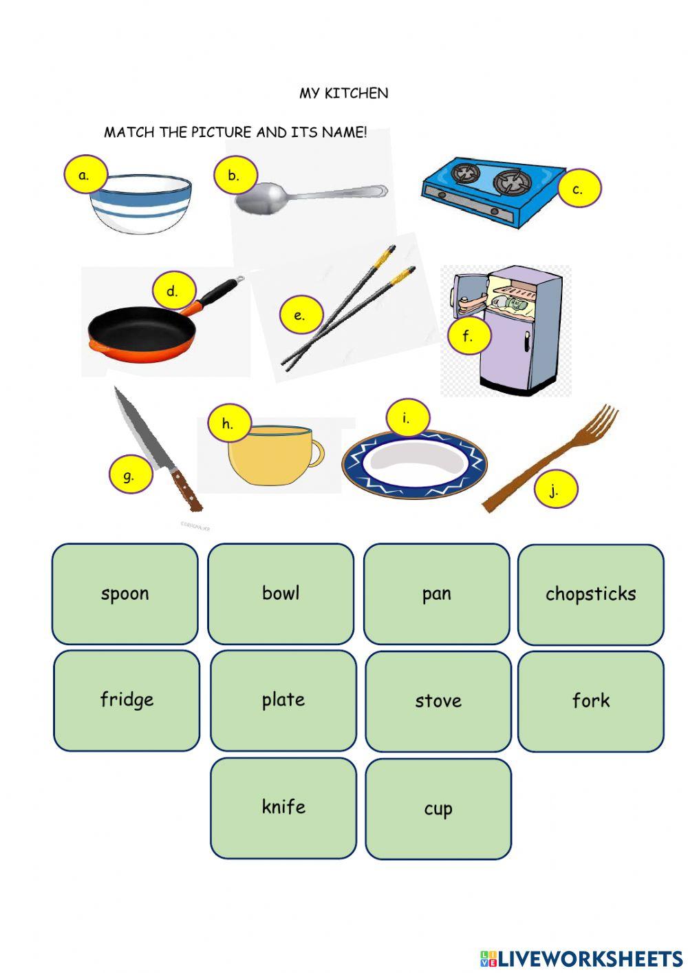 My kitchen activity | Live Worksheets