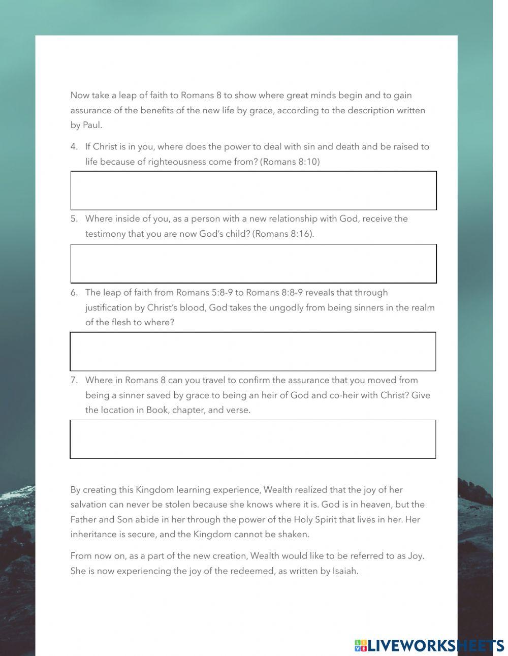 The Leap Project: Walking by Faith online exercise for | Live Worksheets