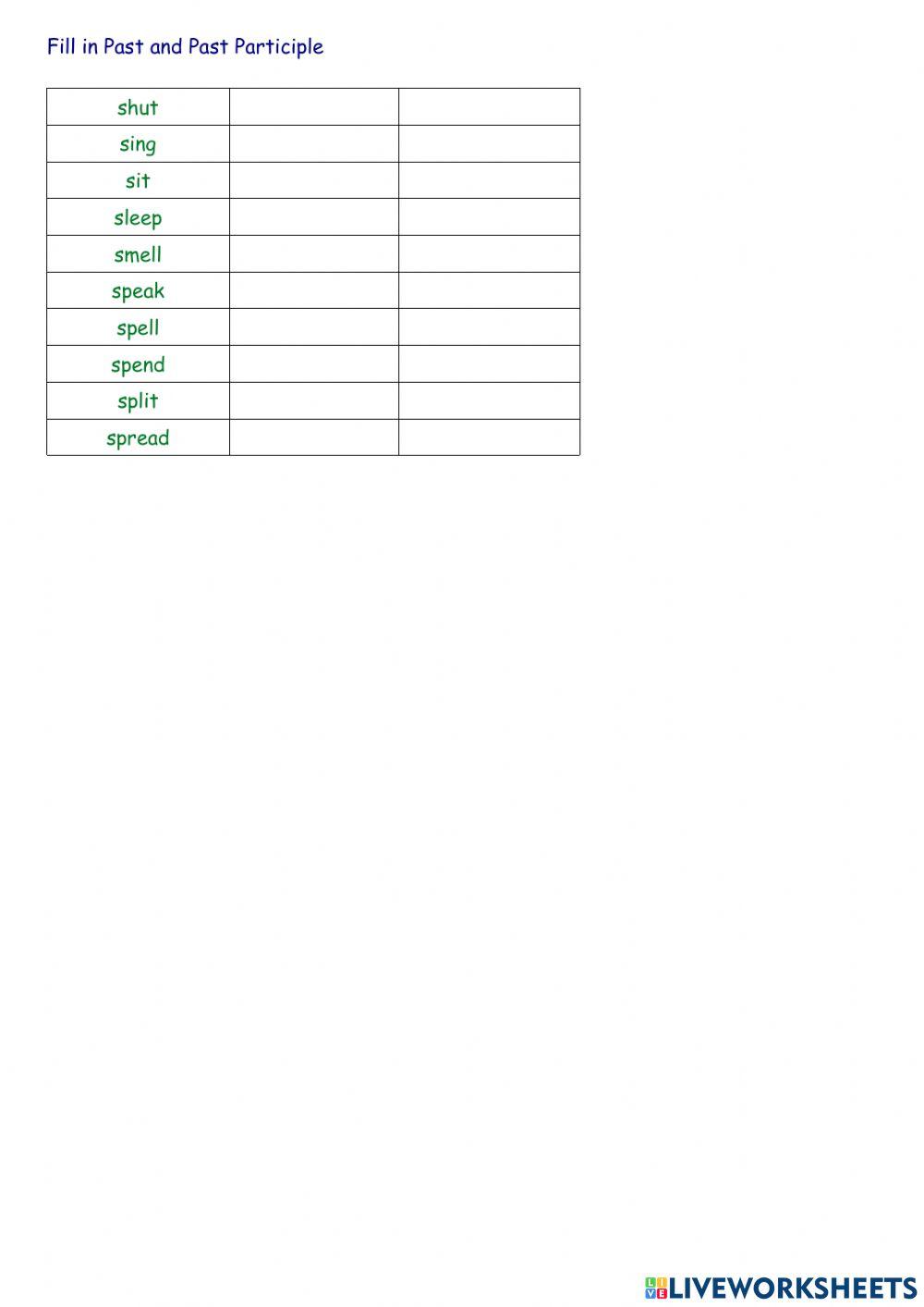 Shut - spread 1 worksheet | Live Worksheets