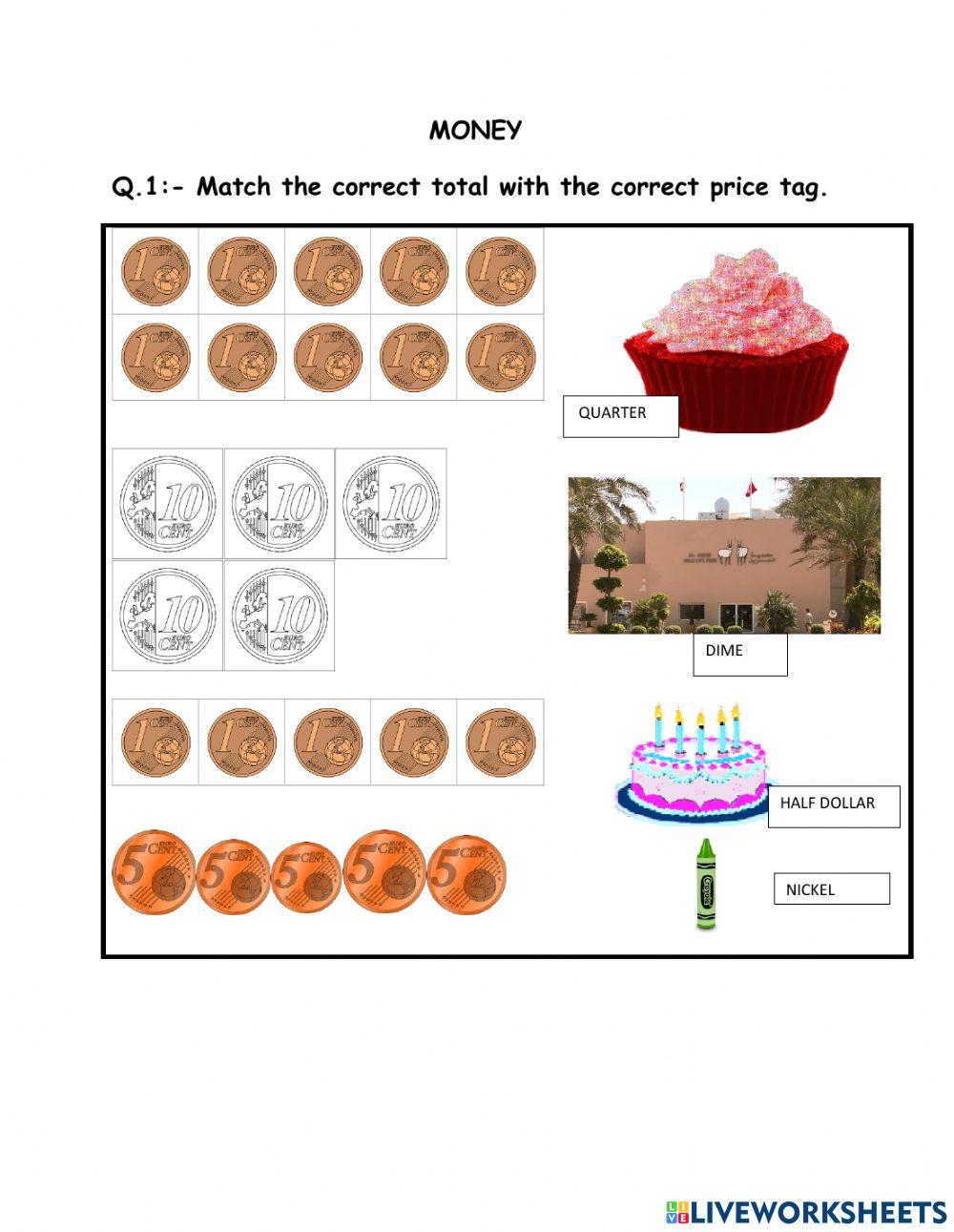 Money 2 exercise | Live Worksheets