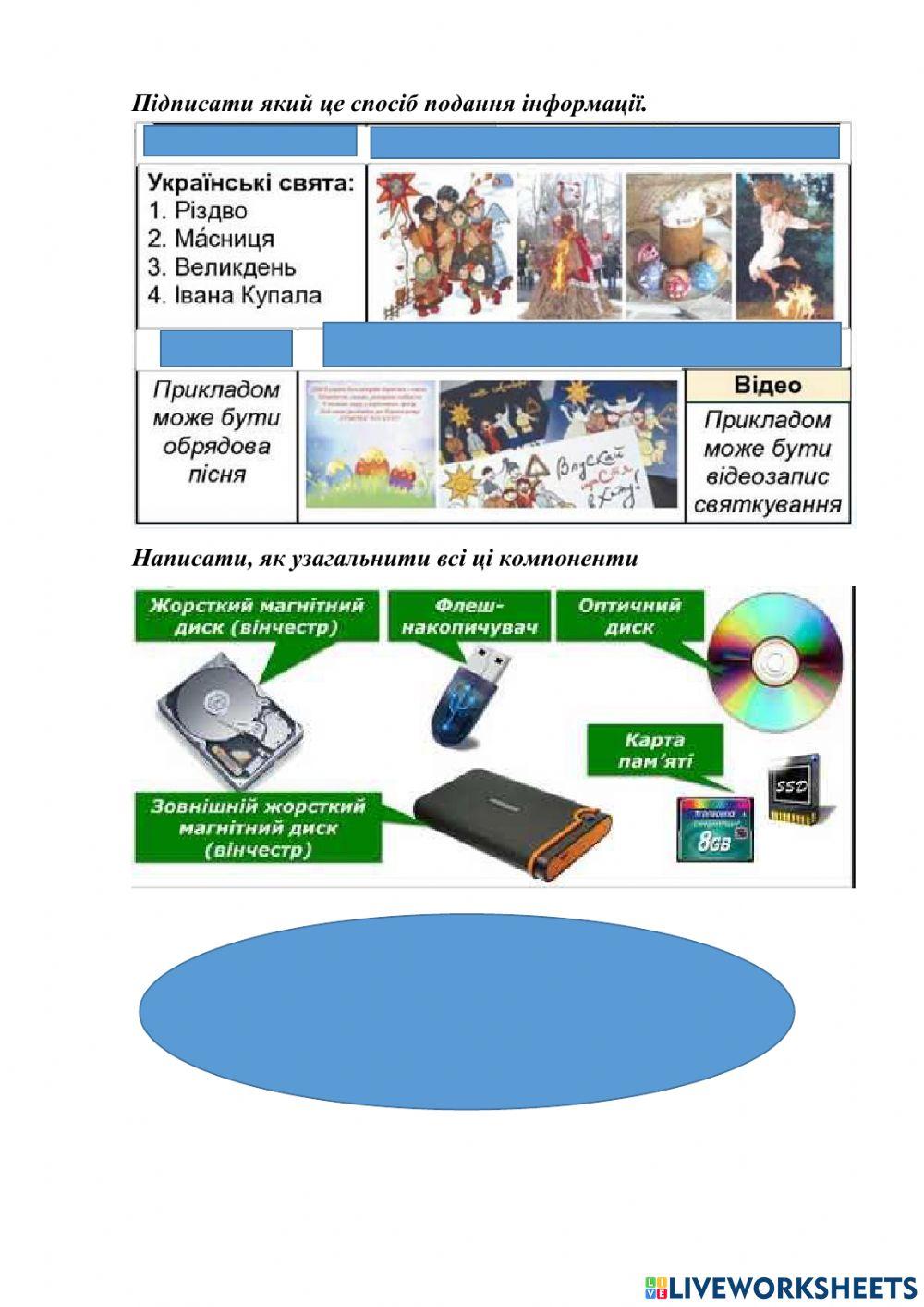 Спосіб подання інформації worksheet | Live Worksheets