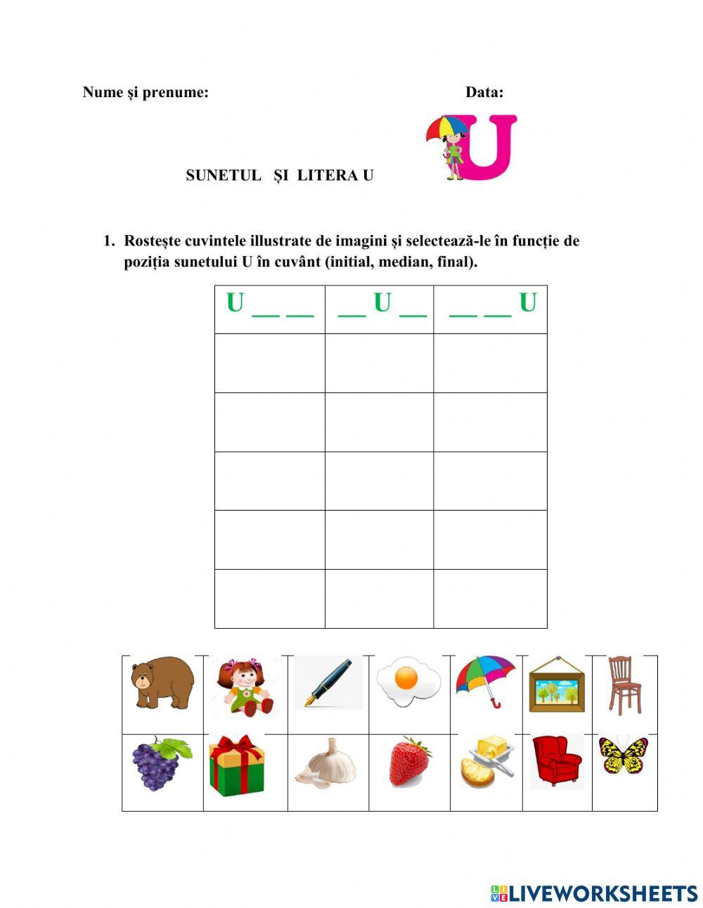 Sunetul și lite… | Free Interactive Worksheets | 861495