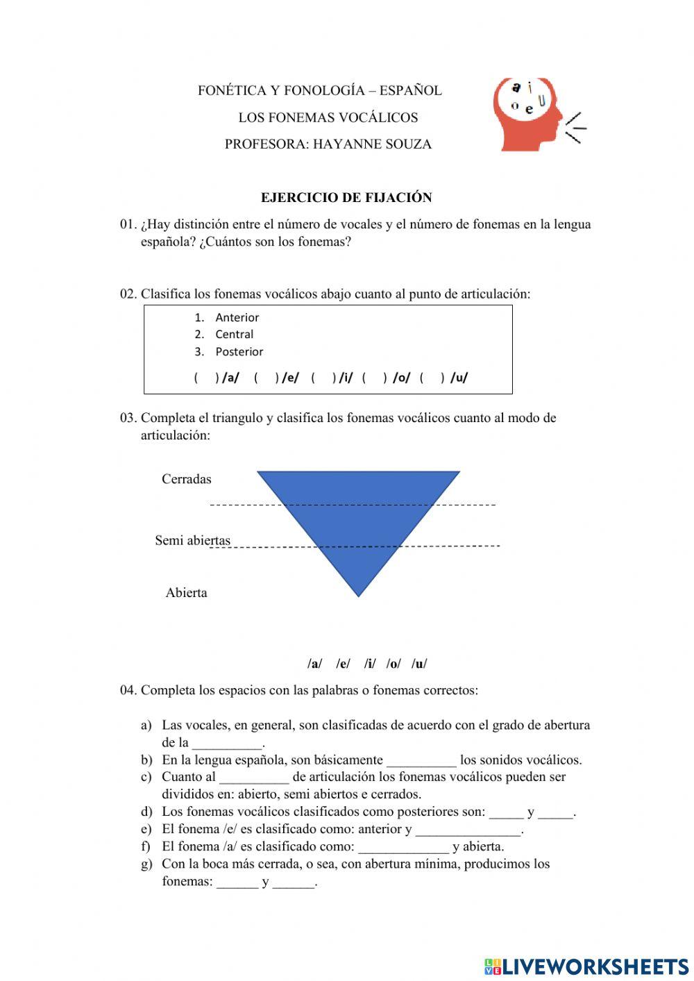Ejercicio - Fon… | Free Interactive Worksheets | 861592