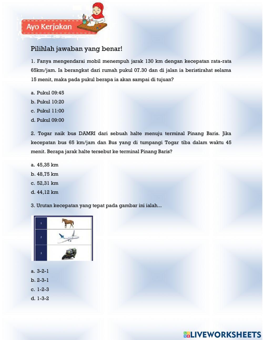 Soal HOTS worksheet | Live Worksheets