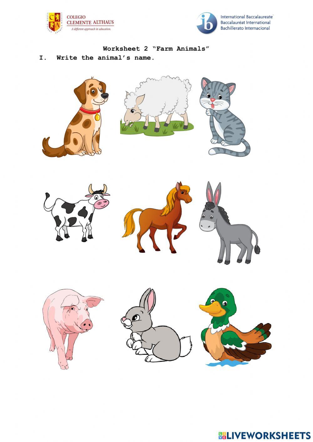 Farm animals | Carmen Bazan | Live Worksheets