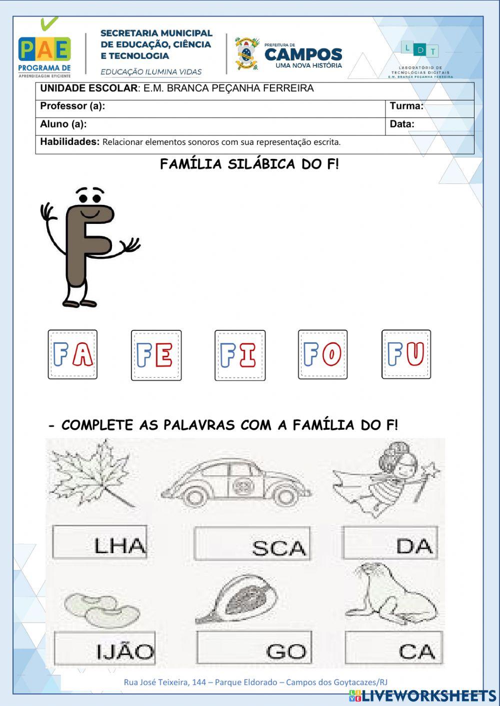 Familía Silábic… | Free Interactive Worksheets | 863197