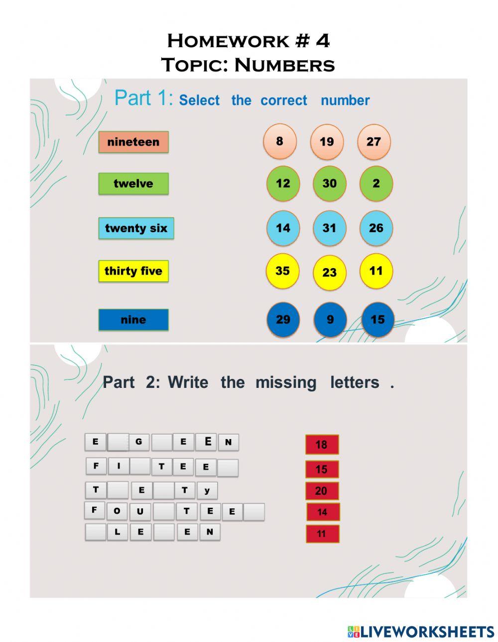 Numbers - 4th grade 2803 | Laura Quintana | Live