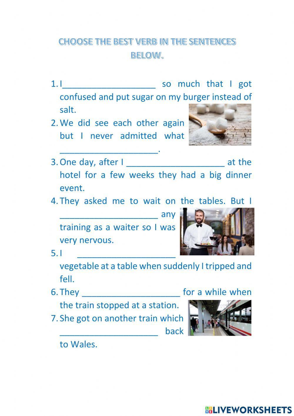 Narrative tenses English as a Second Language (ESL) worksheet | Live ...