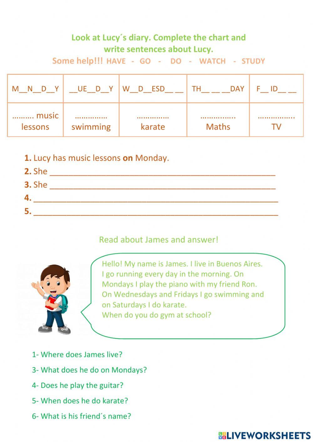 Activities online exercise for 3rd gt | Live Worksheets