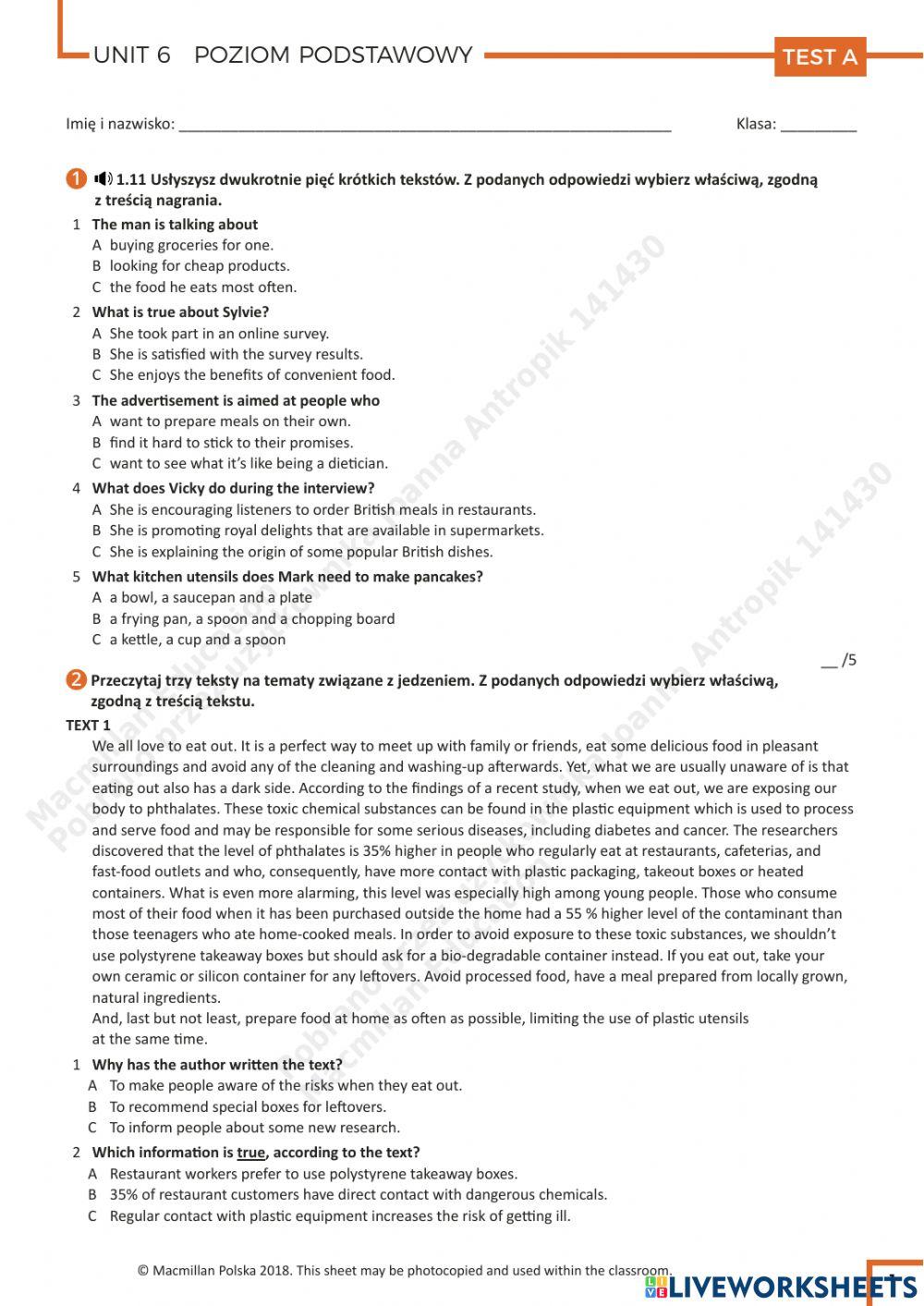 Macmillan unit … | Free Interactive Worksheets | 6508431