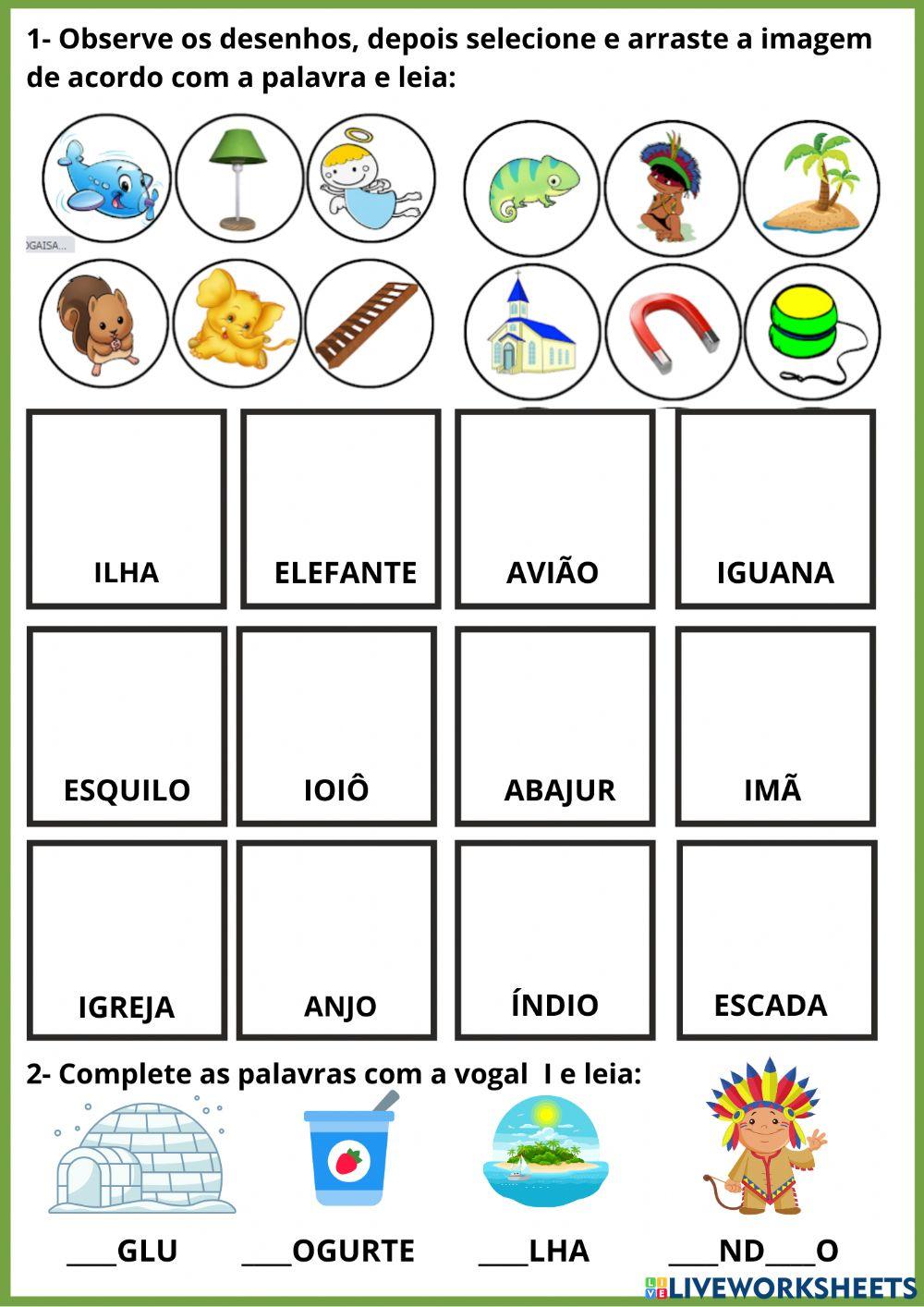 Letra I free online worksheet | Live Worksheets