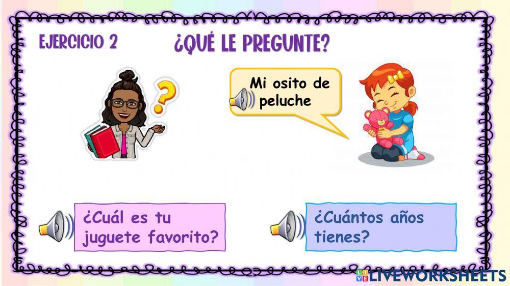 ¿qué le pregunte? worksheet | Live Worksheets
