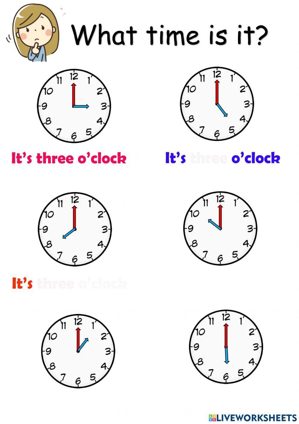 865327 | What time is it ? | Hannazada | LiveWorksheets