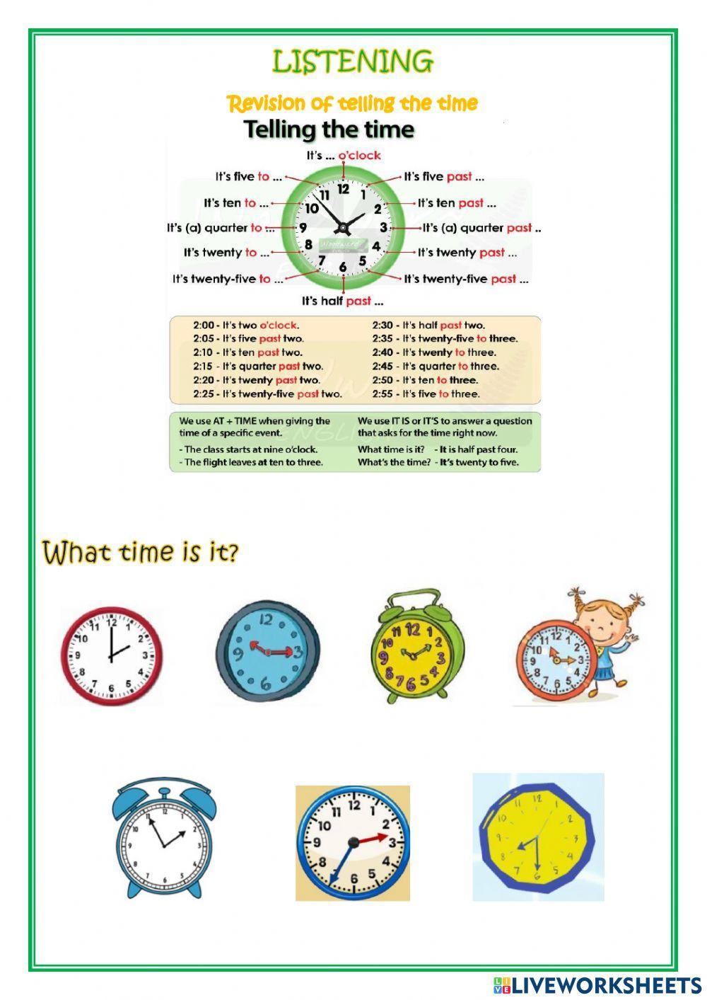 Listening online exercise for 4 | Live Worksheets