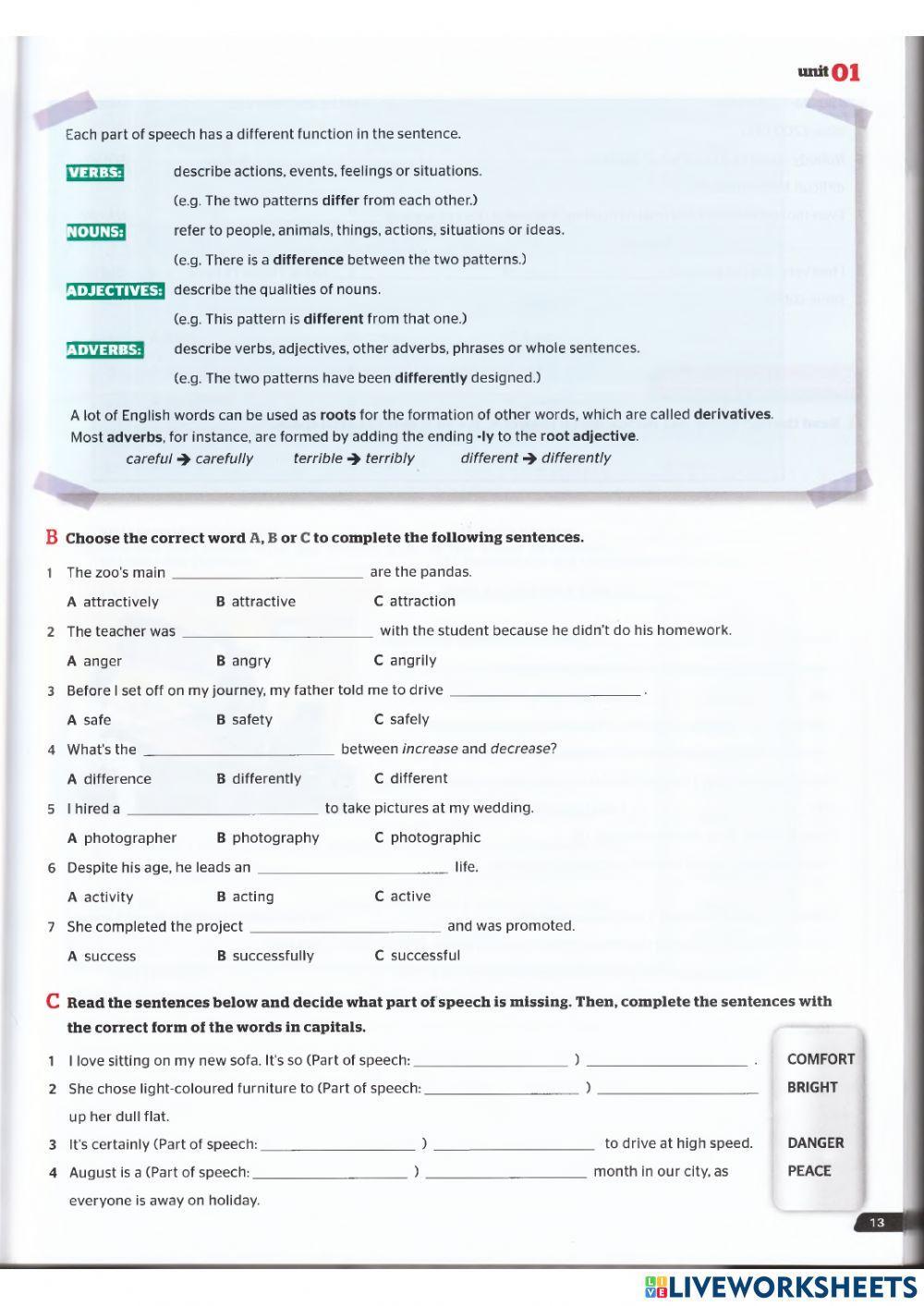 Use of English B2 - Unit 1 worksheet | Live Worksheets