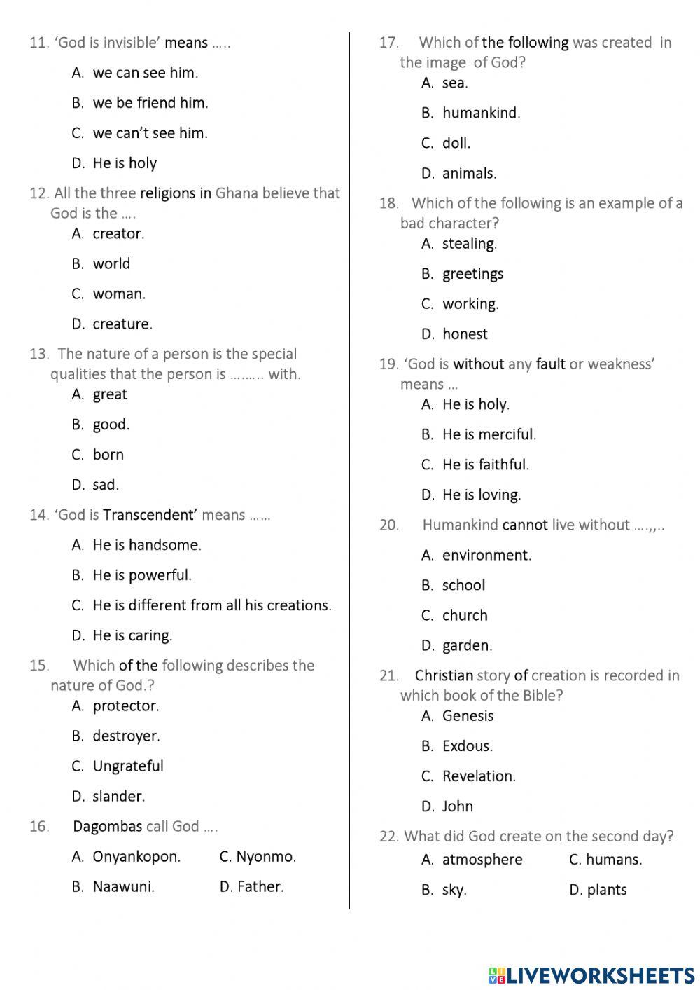 rme 6 online exercise for | Live Worksheets