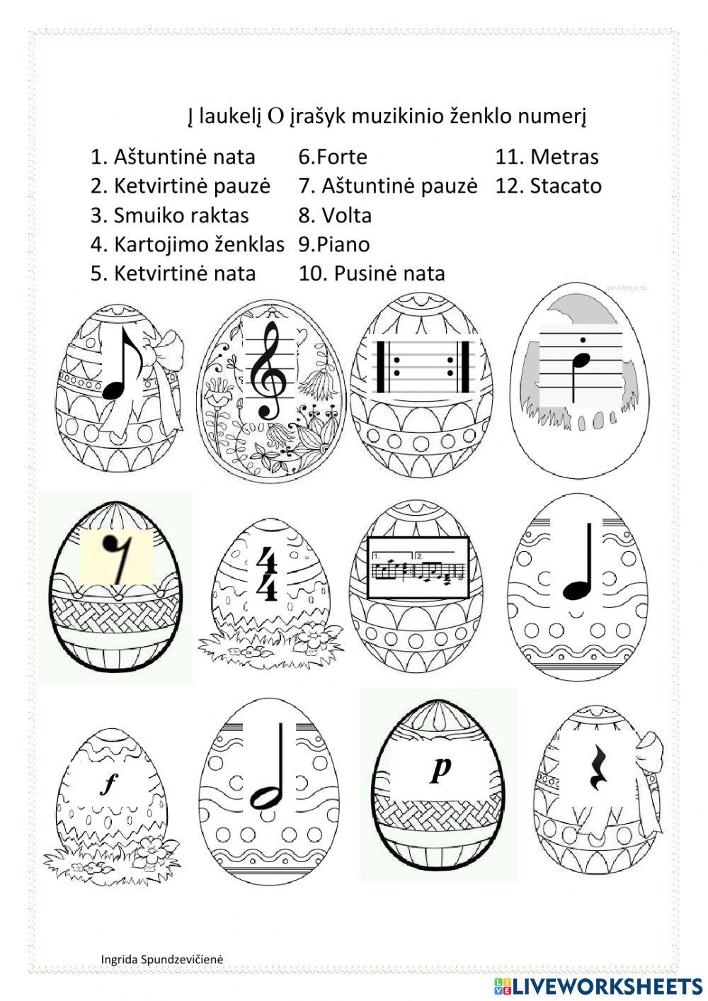 Muzikinis raštas worksheet | Live Worksheets