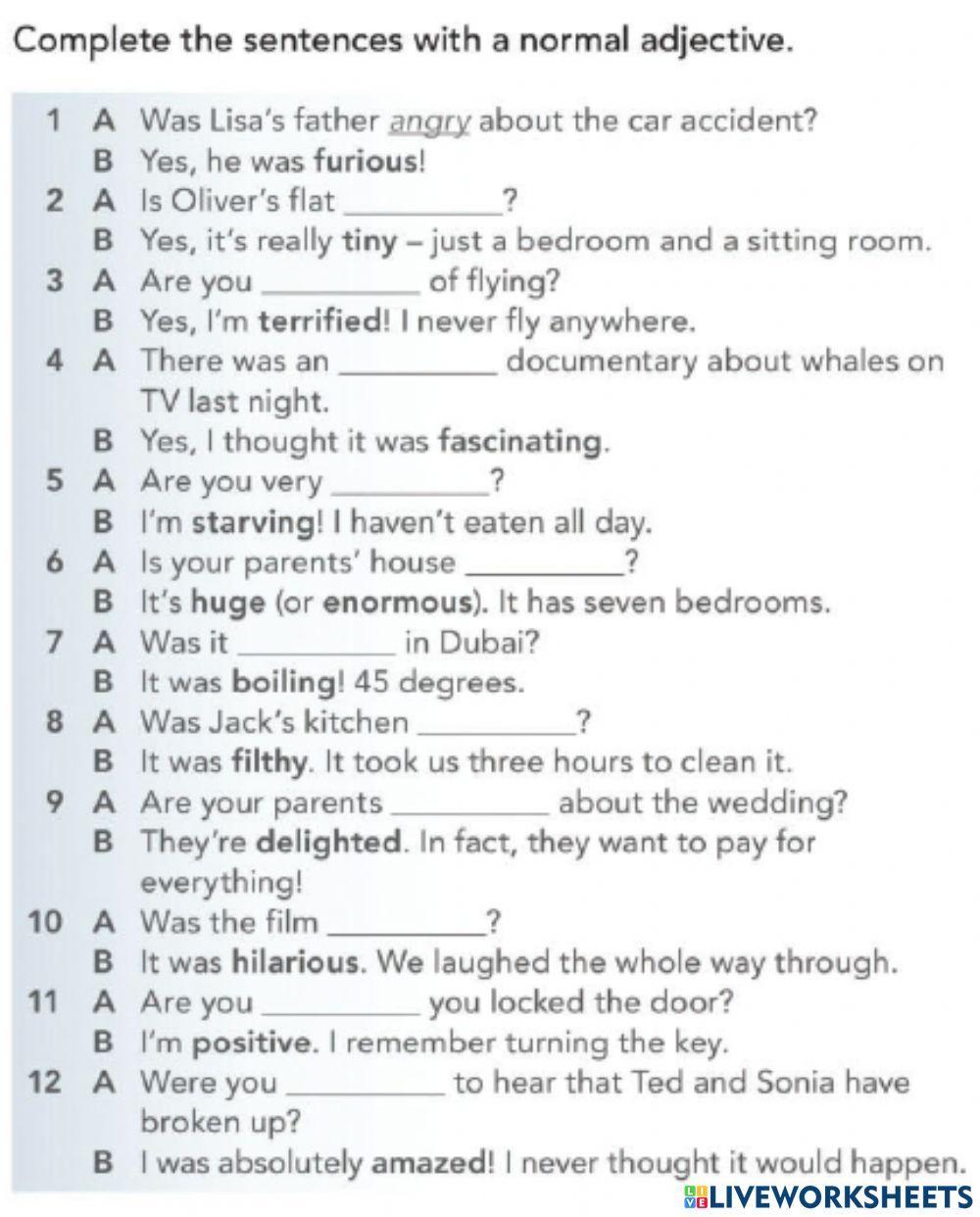 Extreme adjecti… | Free Interactive Worksheets | 866297