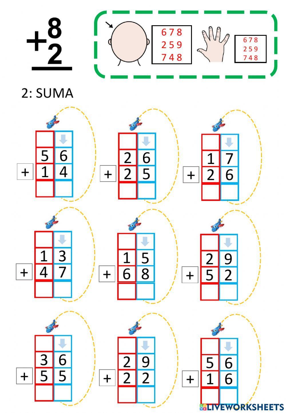 Practica de las sumas worksheet | Live Worksheets