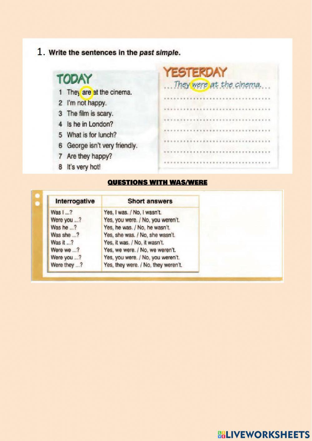 PAST SIMPLE (WAS-WERE) - REGULAR VERBS 6510354