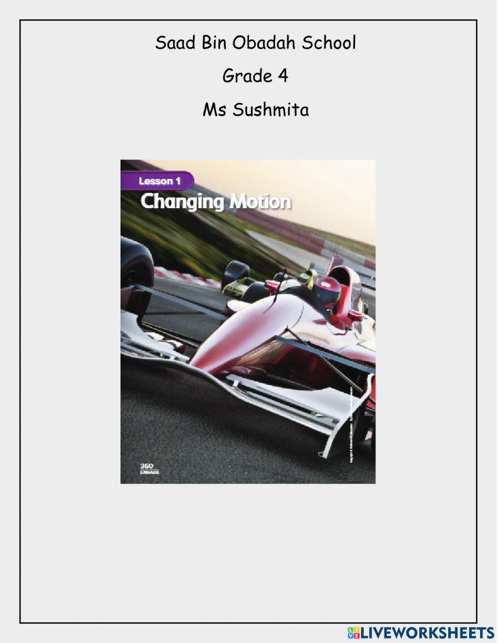 Motion and posi… | Free Interactive Worksheets | 866901