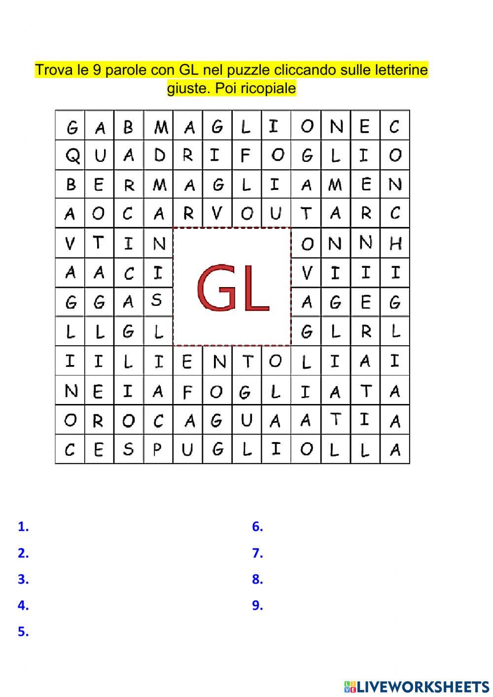 Il suono GL activity | Live Worksheets