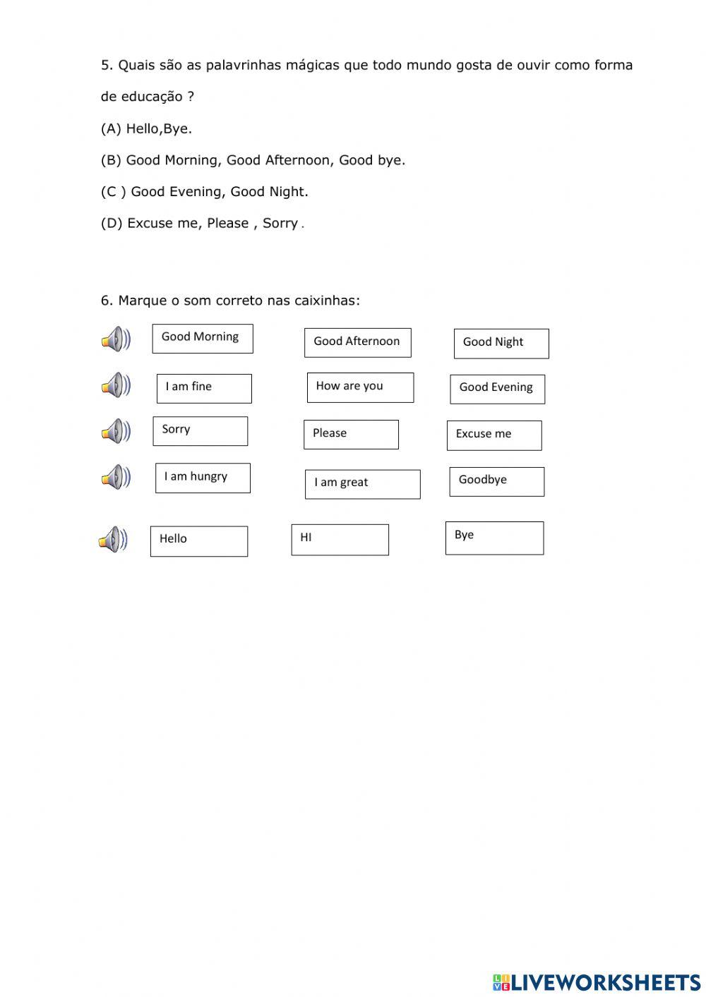 Greetings | Free Interactive Worksheets | 867158