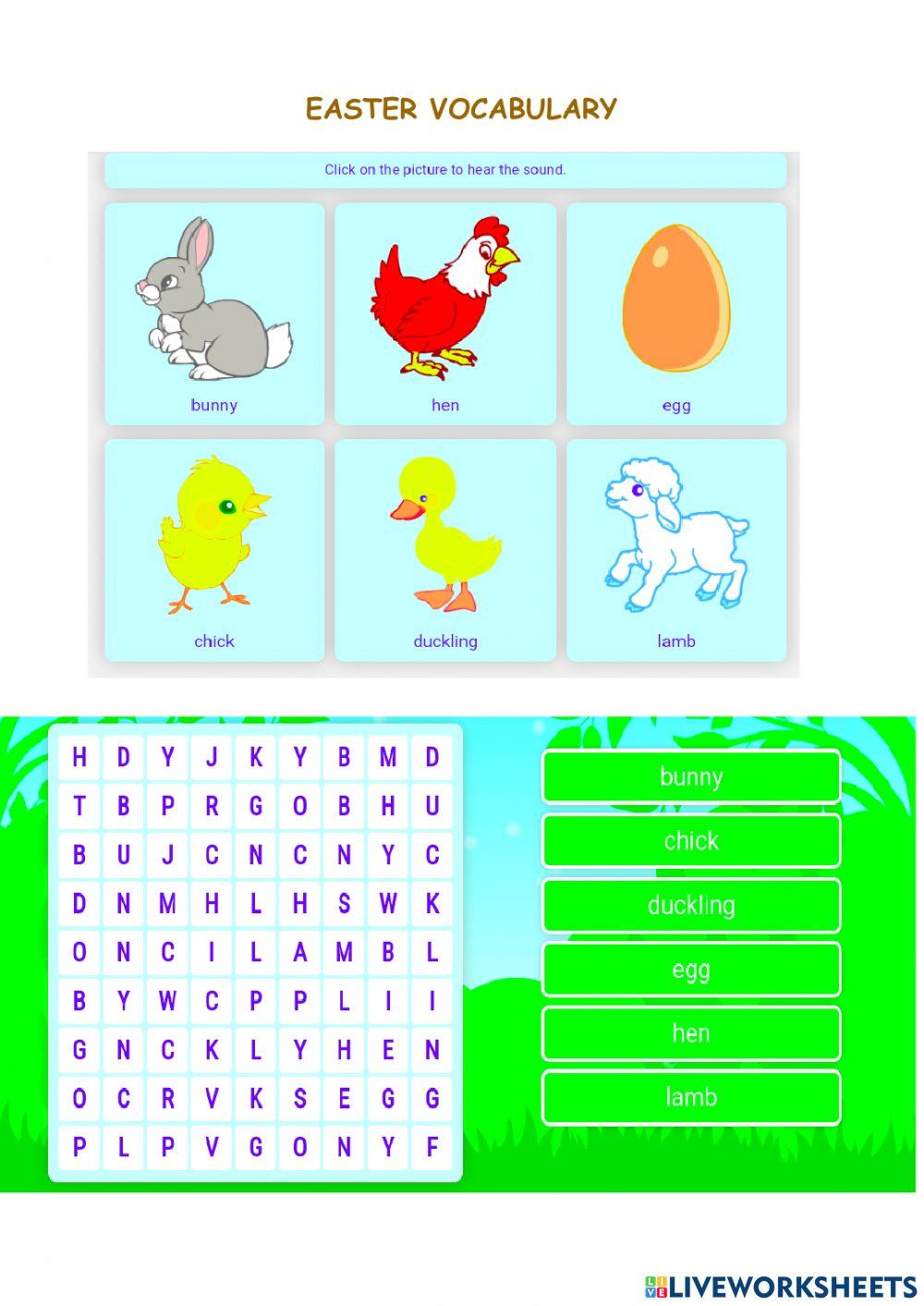 Easter online pdf worksheet | Live Worksheets