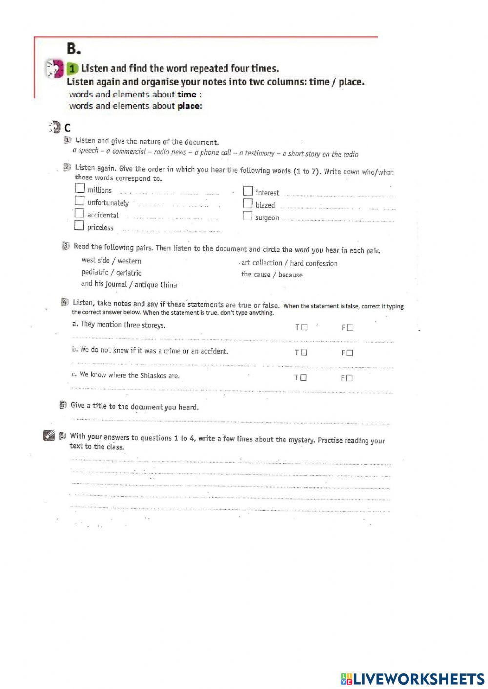 Nypd worksheet | Live Worksheets