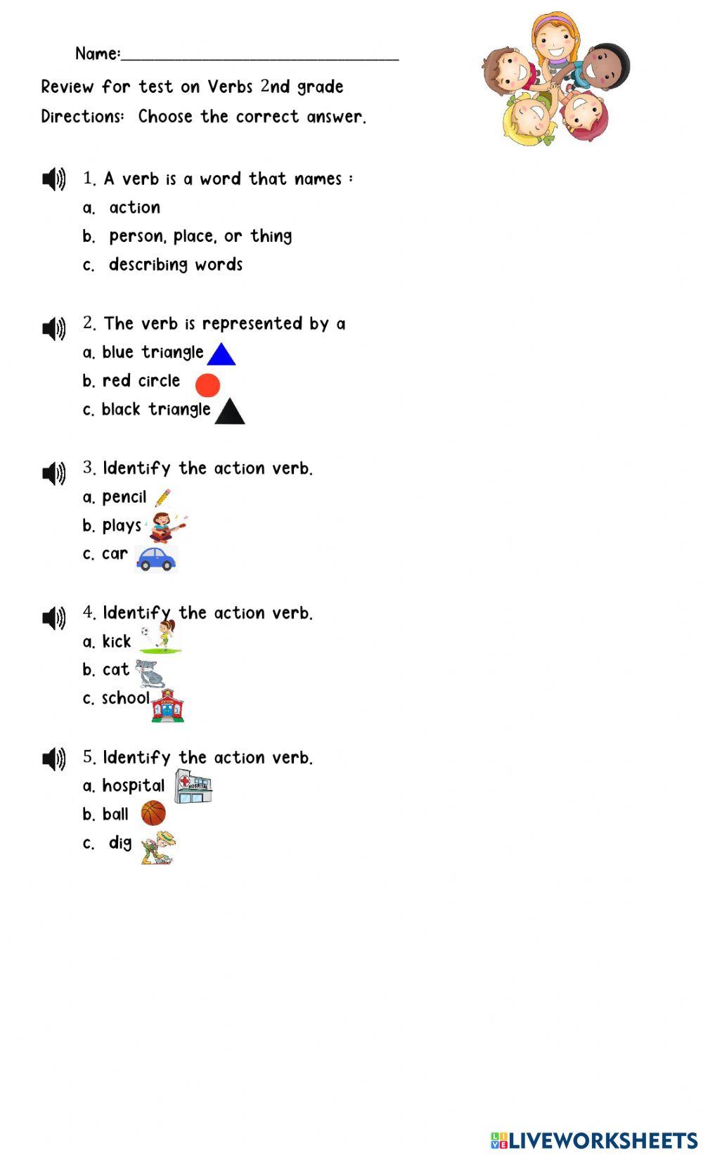 Verbs online exercise for 1-3 | Live Worksheets