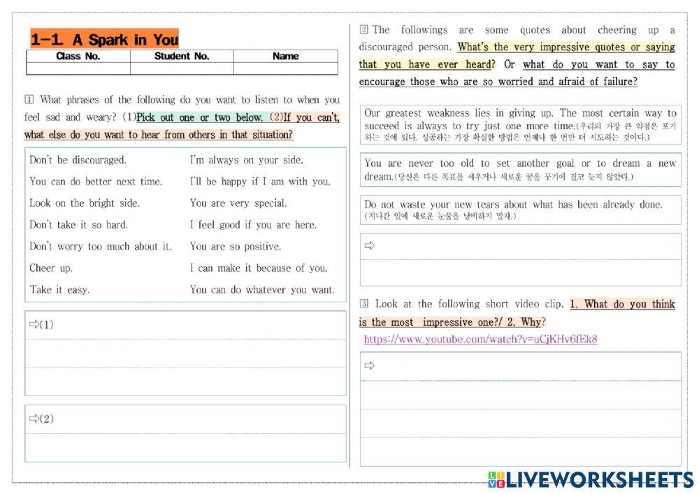 A Spark in You(worksheet1-1) 776941 | kmoons92 | Live