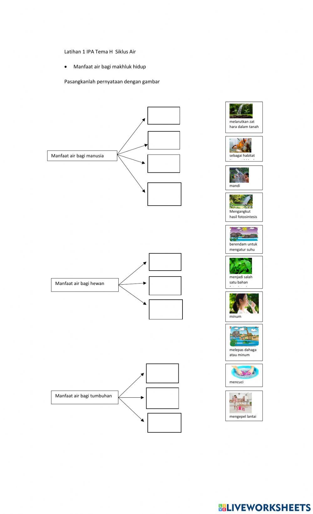 Latihan 1 IPA Tema H interactive worksheet | Live Worksheets