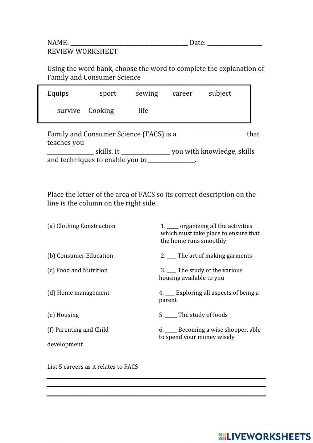 Review online exercise for 7 | Live Worksheets