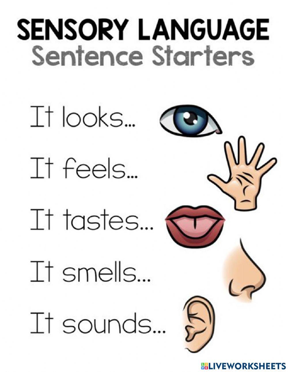 777798 | Sensory Language | cnmr | LiveWorksheets