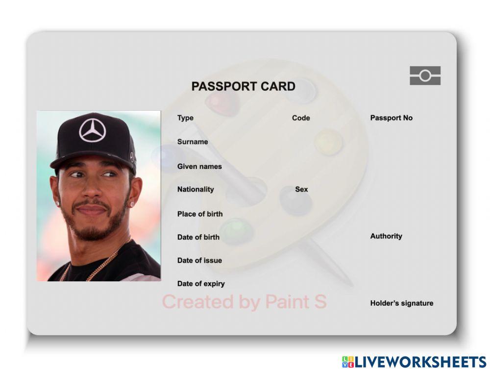 Complete the passport worksheet | Live Worksheets