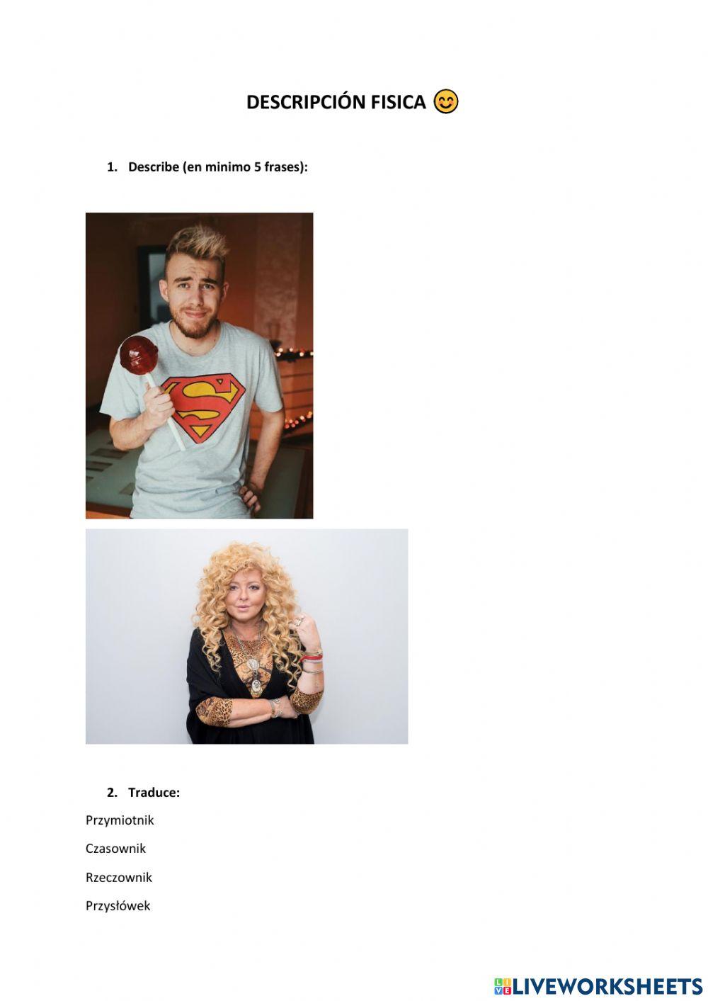 Descripción online worksheet for 5 | Live Worksheets